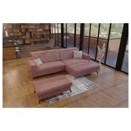 Sit & More Ecksofa SIT & MORE "Bolero L-Form" Sofas Gr. B/H/T: 290cm x 88cm x 178cm, Feincord, Recamiere rechts, ohne Kopfteilverstellung-ohne Bett-ohne Bettkasten, rosa (altrosa)