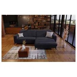 Sit & More Ecksofa SIT & MORE "Bolero L-Form" Sofas Gr. B/H/T: 290cm x 88cm x 178cm, Struktur weich, Recamiere rechts, ohne Kopfteilverstellung-ohne Bett-ohne Bettkasten, blau (tiefblau)