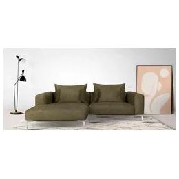 Guido Maria Kretschmer Home & Living Ecksofa GUIDO MARIA KRETSCHMER HOME & LIVING "JANTE L-Form" Sofas Gr. B/H/T: 233cm x 85cm x 172cm, Velvet, Recamiere links, grün (rifle grün) wahlweise Recamiere links oder rechts, mit Chromfüßen