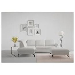 Sit & More Ecksofa SIT & MORE "Fashion L-Form" Sofas Gr. B/H/T: 250cm x 84cm x 207cm, Soft clean, Ottomane links, ohne Kopfteilverstellung-ohne Vorziehsitz, grau (hellgrau) wahlweise mit Kopfteilverstellung und Vorziehsitz, motorisch