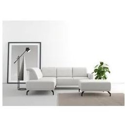 Sit & More Ecksofa SIT & MORE "Bailando L-Form", grau (hellgrau), B:249cm H:84cm T:205cm, Sofas, wahlweise mit Kopfteilverstellung und Vorziehsitz, motorisch