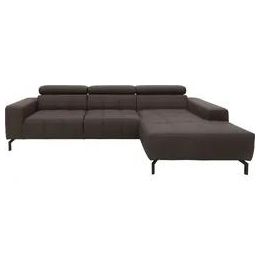 Ecksofa DOMO collection "Cunelli L-Form", braun, B:292cm H:79cm T:175cm, Sofas, wahlweise inklusive 6-fach verstellbarer Kopfteilverstellung