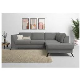 Sit & More Ecksofa SIT & MORE "Olsen L-Form" Sofas Gr. B/H/T: 248cm x 88cm x 201cm, Soft clean, Ottomane rechts, mit Bettfunktion-mit Stauraum-mit Sitztiefenverstellung, grau inklusive Sitztiefenverstellung, wahlweise mit Bettfunktion, 15cm hoch