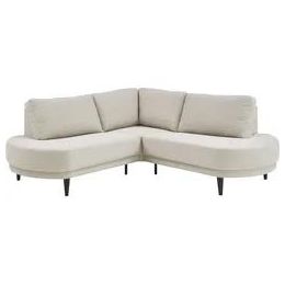 Ecksofa ATLANTIC HOME COLLECTION "Ronny L-Form" Sofas Gr. B/H/T: 200cm x 82cm x 200cm, Feinstruktur, beige (creme) wahlweise in beige, mit Wellenunterfederung