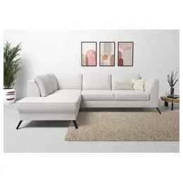 Sit & More Ecksofa SIT & MORE "Olsen L-Form" Sofas Gr. B/H/T: 248cm x 88cm x 201cm, Soft clean, Ottomane links, ohne Bettfunktion-ohne Stauraum-mit Sitztiefenverstellung, silberfarben (silber) inklusive Sitztiefenverstellung, wahlweise mit Bettfunktion, 15cm hoch