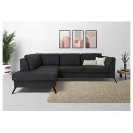 Sit & More Ecksofa SIT & MORE "Olsen L-Form" Sofas Gr. B/H/T: 248cm x 88cm x 201cm, Soft clean, Ottomane links, mit Bettfunktion-mit Stauraum-mit Sitztiefenverstellung, schwarz inklusive Sitztiefenverstellung, wahlweise mit Bettfunktion, 15cm hoch