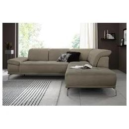 Ecksofa Places of Style "Caluna L-Form", grau (taupe), B:262cm H:97cm T:233cm, Luxus-Microfaser Vintageoptik (100% Polyester), Flachgewebe Mura: (100% Polyester), Luxus-Mikrofaser (90% Polyester, 10% Polyamid), Sofas, mit Sitztiefen- und Kopfteilverstellung (5fach)