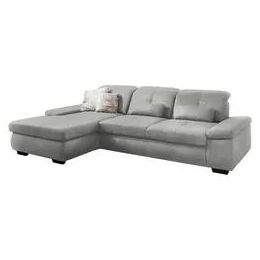 Ecksofa DIE PLANBAR "MP-IN16012 L-Form, Federkern-Polsterung" Sofas Gr. B/H/T: 309cm x 85cm x 195cm, Chenille, Ottomane links, Kopfteilverstellung-Sitztiefenverstellung, weiß (silber)