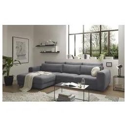 Ecksofa ED EXCITING DESIGN "Barura L-Form" Sofas Gr. B/H/T: 333cm x 90cm x 194cm, Cord, Recamiere beidseitig montierbar, grau (dunkelgrau) frei im Raum stellbar