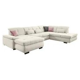 Ecksofa DIE PLANBAR "MP-IN16012 L-Form" Sofas Gr. B/H/T: 371cm x 85cm x 195cm, Chenille, Armlehne links, Kopfteilverstellung-Bettfunktion-Sitztiefenverstellung, beige (natur) mit Sitztiefenverstellung und Federkern-Polsterung