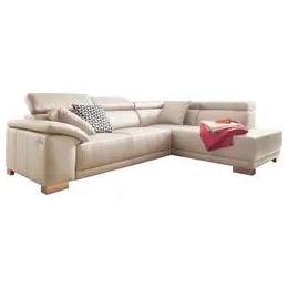 Ecksofa 3C Candy "Menorca L-Form" Sofas Gr. B/H/T: 270cm x 79cm x 205cm, Dickleder, Recamiere rechts, ohne elektronischen Sitzvorzug, beige Kopfteilverstellung, wahlweise elektronischer Sitzvorzug, in Dickleder