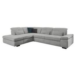 Ecksofa DIE PLANBAR "MP-IN16012 L-Form" Sofas Gr. B/H/T: 312cm x 85cm x 260cm, Chenille, Armlehne rechts, Bettfunktion-Sitztiefenverstellung, weiß (silber) optional mit weiteren Funktionen, Federkern-Polsterung