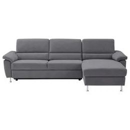 Ecksofa CALIZZA INTERIORS "Onyx L-Form" Sofas Gr. B/H/T: 270 cm x 90 cm x 158 cm, Microfaser, Recamiere rechts, mit Bettfunktion mit Bettkasten, grau (09 anthrazit) Recamiere links oder rechts, wahlweise mit Bettfunktion, Breite 270 cm