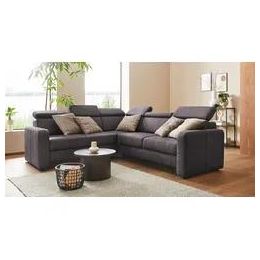 Sit & More Ecksofa SIT & MORE "Bologna L-Form", grau (anthrazit), B:247cm H:84cm T:227cm, Sofas, Kopfteilverstellung, wahlweise mit Bettfunktion und Schubkasten