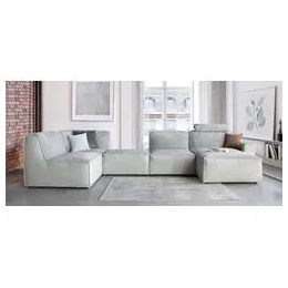 Wohnlandschaft RAUM.ID "Modulid U-Form", grau (hellgrau), B:405cm H:82cm T:192cm, 100% Polyester, Sofas, Module einzeln für individuelle Zusammenstellung, in Cord