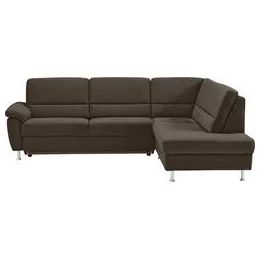 Ecksofa CALIZZA INTERIORS "Onyx L-Form" Sofas Gr. B/H/T: 257cm x 90cm x 196cm, Flachgewebe, Ottomane rechts, mit Bettfunktion und Bettkasten, braun (mocca) Ottomane links oder rechts, wahlweise mit Bettfunktion, Breite 257 cm