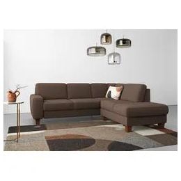 Ecksofa Home Affaire "Vision L-Form" Sofas Gr. B/H/T: 240cm x 90cm x 215cm, Easy care, Ottomane rechts, ohne Bettfunktion-ohne Stauraum, braun (espresso) wahlweise mit Bettfunktion und Stauraum, auch in Easy Care-Bezug