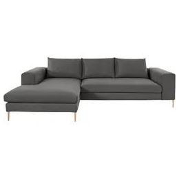 Polsterecke OTTO products "Finnja, L-Form" Sofas Gr. B/H/T: 277 cm x 83 cm x 170 cm, Luxus-Microfaser mit Prägung, Recamiere links, ohne Schlaffunktion-ohne Bettkasten, grau XXL-Ecksofa Sofas