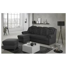 Ecksofa Home Affaire "Boston L-Form" Sofas Gr. B/H/T: 262 cm x 102 cm x 165 cm, Kunstleder SOFTLUX, Recamiere links, Ohne Bettfunktion-ohne Bettkasten, schwarz (black) Gemütliches Ecksofa mit hoher Rückenlehne in klassischem Design