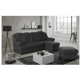 Ecksofa Home Affaire "Boston L-Form" Sofas Gr. B/H/T: 262 cm x 102 cm x 165 cm, Kunstleder SOFTLUX, Recamiere rechts-Bettfunktion links, Mit Bettfunktion-ohne Bettkasten, schwarz (black) Gemütliches Ecksofa mit hoher Rückenlehne in klassischem Design