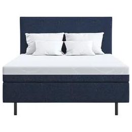 Boxspringbett Schlaraffia "myNap" Komplettbetten Gr. Webstoff, Liegefläche B/L: 140cm x 200cm Betthöhe: 23cm, H3, 7-Zonen-Tonnentaschen-Federkernmatratze, blau (casual navy blue) Boxspringbett mit Tonnentaschenfederkern Xspring Matratze, Härtegrad H3