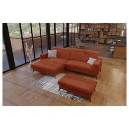 Sit & More Ecksofa SIT&MORE "Bolero L-Form" Sofas Gr. B/H/T: 290 cm x 88 cm x 178 cm, Feincord, Recamiere links, mit Kopfteilverstellung-mit Bett-mit Bettkasten, rosegold (kupfer)