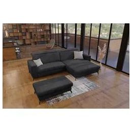 Sit & More Ecksofa SIT&MORE "Bolero L-Form" Sofas Gr. B/H/T: 290 cm x 88 cm x 178 cm, Feincord, Recamiere rechts, ohne Kopfteilverstellung-ohne Bett-ohne Bettkasten, grau (anthrazit)