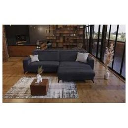 Sit & More Ecksofa SIT & MORE "Bolero L-Form" Sofas Gr. B/H/T: 290cm x 88cm x 178cm, Struktur weich, Recamiere rechts, mit Kopfteilverstellung-mit Bett-mit Bettkasten, blau (tiefblau)