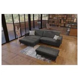 Sit & More Ecksofa SIT&MORE "Bolero L-Form" Sofas Gr. B/H/T: 290 cm x 88 cm x 178 cm, Feincord, Recamiere links, mit Kopfteilverstellung-ohne Bett-ohne Bettkasten, grau (steel)