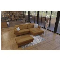 CAVADORE Ecksofa SIT & MORE "Bolero L-Form" Sofas Gr. B/H/T: 290cm x 88cm x 178cm, Breitcord, Recamiere rechts, mit Kopfteilverstellung-ohne Bett-ohne Bettkasten, gelb (mustard)