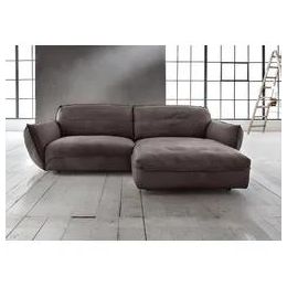 Ecksofa BETYPE "Be Type Be Chilled, L-Form" Sofas Gr. B/H/T: 260cm x 85cm x 180cm, Leder PALLINO, Recamiere rechts, braun in 2 Breiten mit stylischer und offener Nahtführung