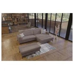 Sit & More Ecksofa SIT & MORE "Bolero L-Form" Sofas Gr. B/H/T: 290cm x 88cm x 178cm, Struktur weich, Recamiere rechts, mit Kopfteilverstellung-mit Bett-mit Bettkasten, grau (taupe)