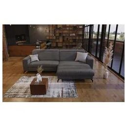 Sit & More Ecksofa SIT & MORE "Bolero L-Form" Sofas Gr. B/H/T: 290cm x 88cm x 178cm, Struktur weich, Recamiere rechts, mit Kopfteilverstellung-mit Bett-mit Bettkasten, grau