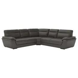 Ecksofa Home Affaire "Brandy L-Form" Sofas Gr. B/H/T: 285cm x 95cm x 298cm, Leder PAMPAS, langer Schenkel rechts, schwarz