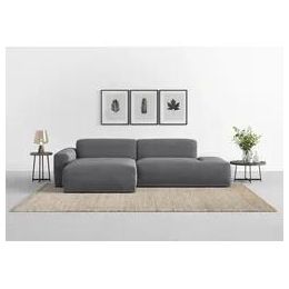 Ecksofa Trendmanufaktur "Braga, mit hochwertigem Kaltschaum, L-Form, in Cord erhältlich" Sofas Gr. B/H/T: 275cm x 72cm x 160cm, Struktur fein JOIZ, Recamiere links, grau (dark grey) modernes Sofa, Couch mit hohem Sitzkomfort, 27572160 cm (BHT)