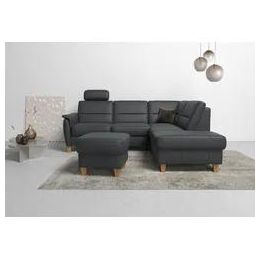 Ecksofa Home Affaire Sofas Gr. B/H/T: 236cm x 89cm x 212cm, Material, Ottomane rechts, mit Bettfunktion-mit Bettkasten, schwarz Federkern, wahlweise mit Bettfunktion und mitohne Stauraum