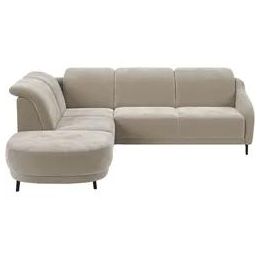 Sit & More Ecksofa SIT & MORE "Blues L-Form" Sofas Gr. B/H/T: 258cm x 93cm x 249cm, Struktur, Ottomane links, inkl.Kopfteilverstellung-mit elektrischem Vorziehsitz-ohne Klapptisch-ohne USB ( A + C), beige wahlweise mit Klapptisch und USB