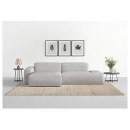 Ecksofa Trendmanufaktur "Braga, mit hochwertigem Kaltschaum, L-Form, in Cord erhältlich" Sofas Gr. B/H/T: 275cm x 72cm x 160cm, Struktur fein JOIZ, Recamiere links, weiß (silber) modernes Sofa, Couch mit hohem Sitzkomfort, 27572160 cm (BHT)