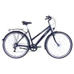 Cityrad Hawk BIKES "CITYTREK EASY BLUE LADY" Fahrräder Gr. 46cm, 28 Zoll (71,12cm), blau (dunkelblau + dunkelblau) für Damen und Herren, Kettenschaltung