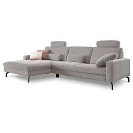 Ecksofa DIE PLANBAR "MP-IN20110 L-Form" Sofas Gr. B/H/T: 302cm x 87cm x 178cm, Cord, Ottomane links, Sitztiefenverstellung-Kopfstützen, rosa (rose) optional mit Funktionen erhältlich, Federkern-Polsterung