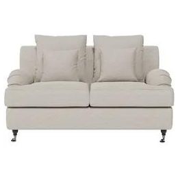 Guido Maria Kretschmer Home & Living 2-Sitzer GUIDO MARIA KRETSCHMER HOME & LIVING "NORIN" Sofas Gr. B/H/T: 163cm x 92cm x 105cm, Flachgewebe, beige (creme) zwei Fußarten: vorne - Rollen, hinten Holzfüße