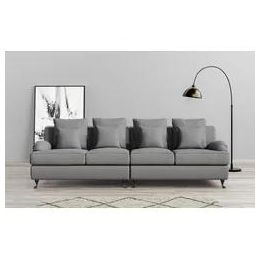 Guido Maria Kretschmer Home & Living Big-Sofa "NORIN", grau (hellgrau), B:289cm H:92cm T:105cm, 100% Polyester, GUIDO MARIA KRETSCHMER HOME & LIVING, Sofas, zwei Fußarten: vorne - Rollen, hinten - Holzfüße