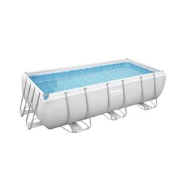 Bestway® Power Steel™ Frame Pool-Set mit Sandfilteranlage 404 x 201 x 100 cm, lichtgrau, eckig