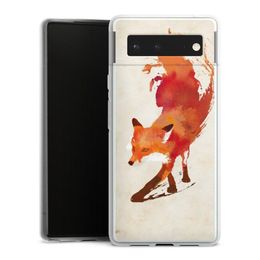 DeinDesign Handyhülle Fuchs Graphic Vulpes Vulpes, Google Pixel 6 Silikon Hülle Bumper Case Handy Schutzhülle, weiß
