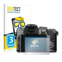 BROTECT Displayschutzglas Schutzglas für Panasonic Lumix DMC-G70, 3 Stück, Schutzfolie Display Schutz Glas Folie klar, weiß