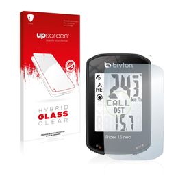 upscreen Displayschutzglas Schutzglas für Bryton Rider 15 neo, Schutzfolie Display Schutz Glas Folie klar, weiß