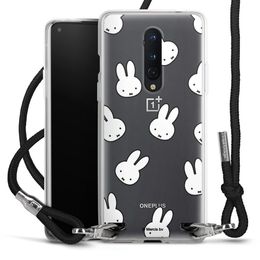 DeinDesign Handyhülle Miffy Muster transparent Miffy Pattern Transparent, OnePlus 8 Handykette Hülle mit Band Case zum Umhängen Cover mit Kette, weiß