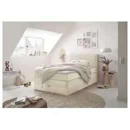 Boxspringbett ED EXCITING DESIGN "Luzern", beige (creme), B:121cm L:209cm, 92% Polyester, 8% Nylon, Komplettbetten, Boxspringbett, inkl. Bettkasten