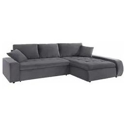 Ecksofa Trendmanufaktur "Indie II, tolle Detailverarbeitung, bequem und komfortabel im Sitz" Sofas Gr. B/H/T: 269cm x 86cm x 169cm, Luxus-Microfaser, Recamiere rechts, ohne Bettfunktion, grau (anthrazit) XL und XXL, wahlweise mit Bettfunktion, L-Form