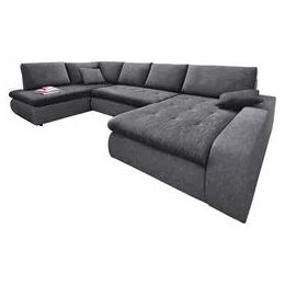 Wohnlandschaft Trendmanufaktur "Indie, toller Sitzkomfort, aufwendige Detailverarbeitung, U-Form" Sofas Gr. B/H/T: 335cm x 86cm x 179cm, Microfaser PRIMABELLE-Struktur, Recamiere rechts, XXL-mit Bettfunktion, grau (anthrazit/anthrazit-grau) wahlweise mit Bettfunktion